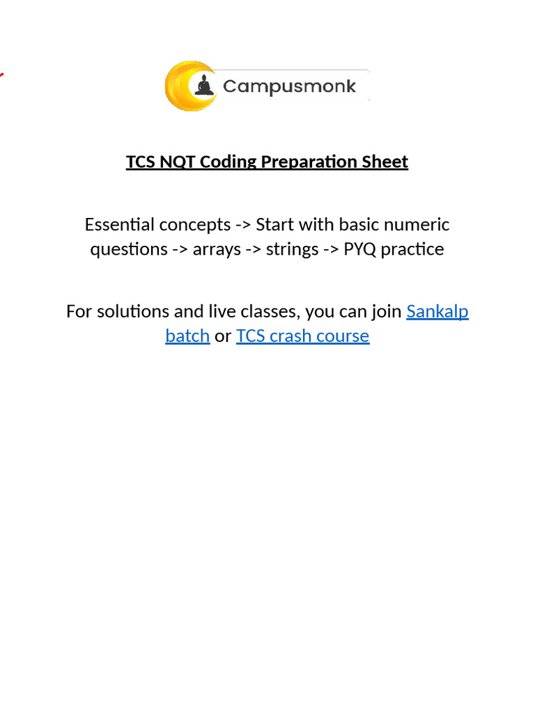 TCS - BATCH - 2025 - Updated - PYQ Imp | PDF | String (Computer Science ...