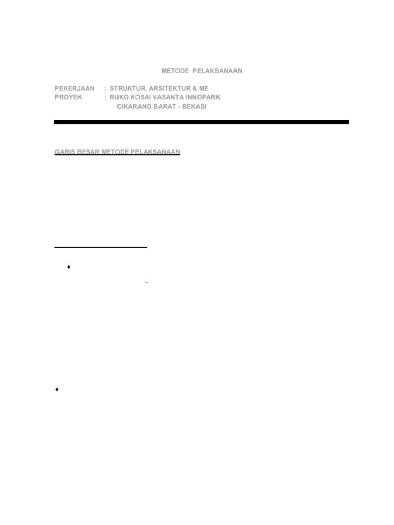 Work Method Statement (Sipil & Architecture) | PDF