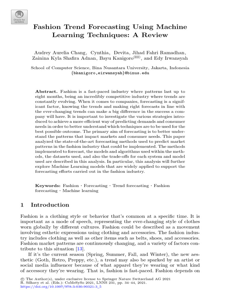 Fashion Trend Forecasting with AI | PDF | Machine Learning | Forecasting