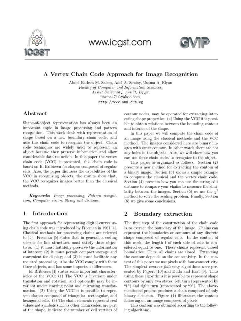 A Vertex Chain Code Approach For Image Recognition | PDF | Shape ...