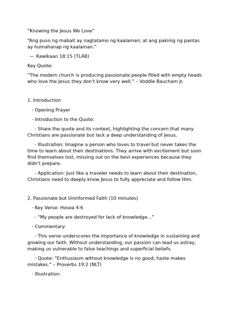 Knowing The Jesus We Love Pdf Jesus Disciple Christianity