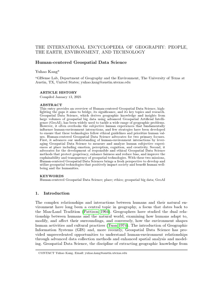 Human-Centered Geospatial Data Science | PDF | Geographic Information ...