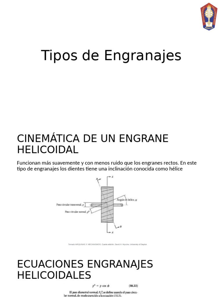 Tipos de Engranajes | PDF | Engranaje | Mecánica