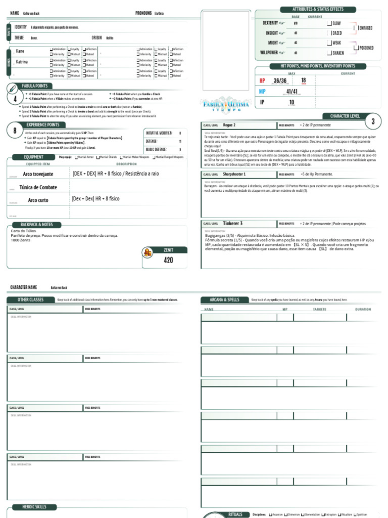 Fabula Ultima - Venenso Eeeeee | PDF | Jogos de RPG