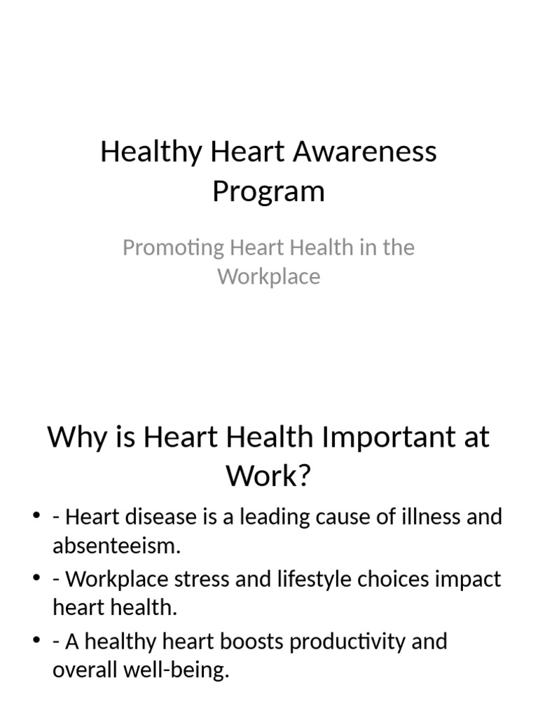 Workplace Heart Health Awareness Guide | PDF