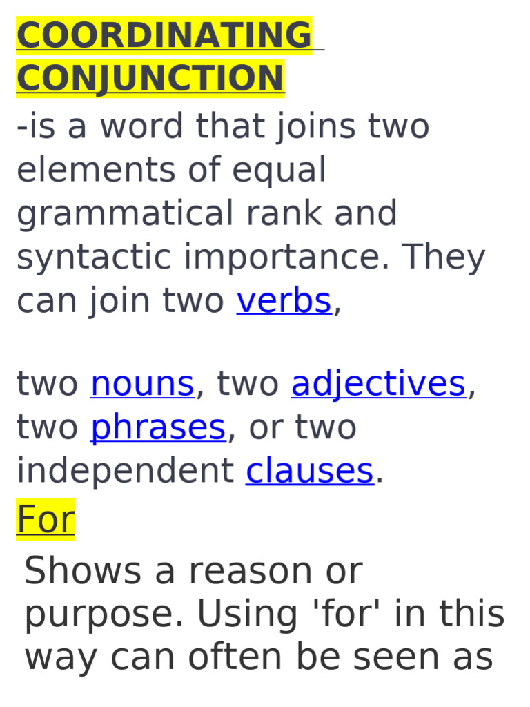 Coordinating Conjunction Lesson | PDF
