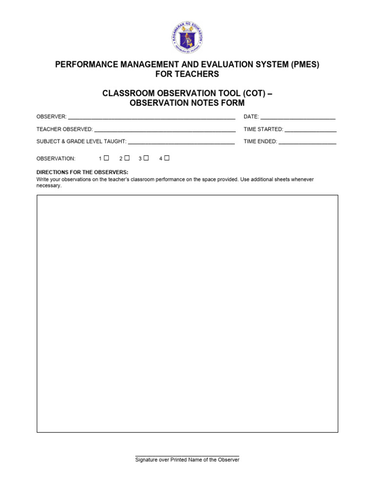 observation notes | PDF