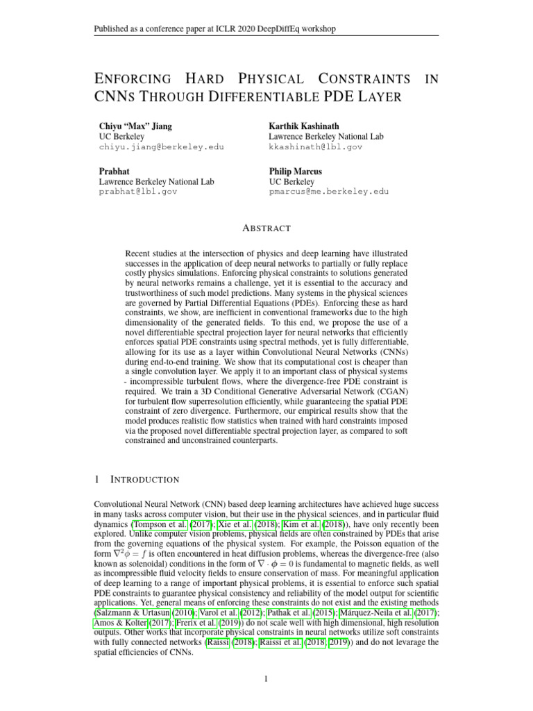 enforcing_physical_constraints | PDF | Partial Differential Equation | Deep Learning