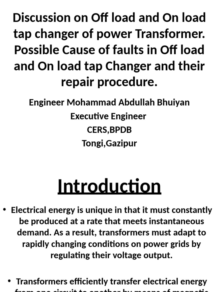 Off-Load vs On-Load Tap Changers | PDF | Transformer | Electromagnetism