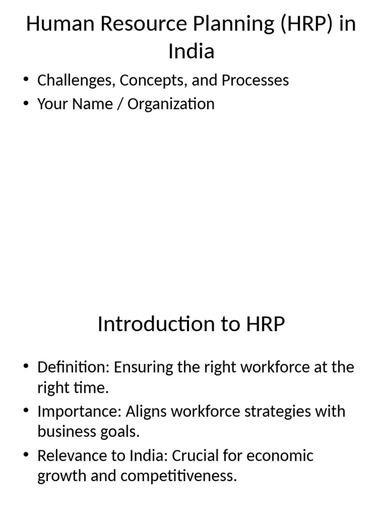 HRP Challenges and Strategies in India | PDF