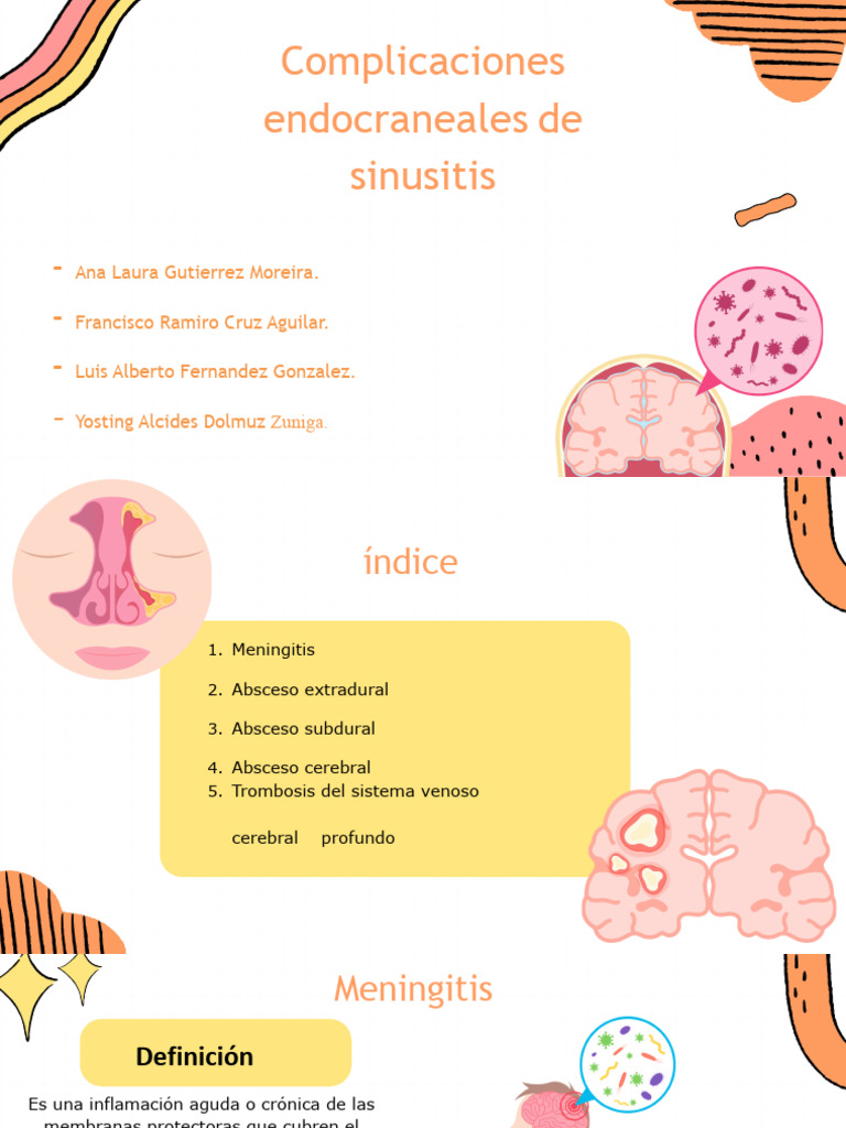 Complicaciones Intracraneales de Sinusitis PDF | PDF | Meningitis | Sistema nervioso