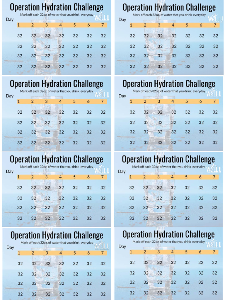 Operation Hydration Challenge Cards | PDF