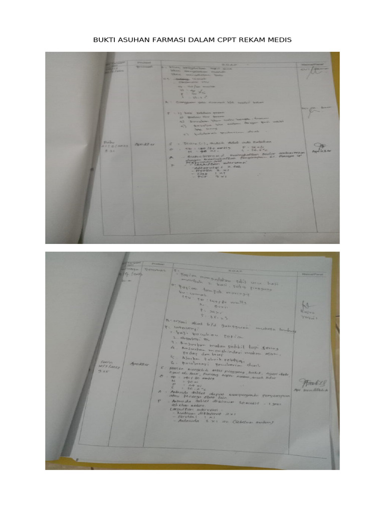 Kriteria 3.10.1 Ep 3.d BUKTI ASUHAN FARMASI DALAM CPPT REKAM MEDIS | PDF