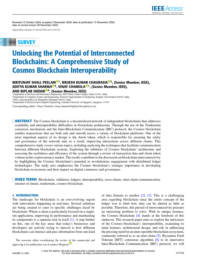 Unlocking The Potential of Interconnected Blockchains A Comprehensive Study of Cosmos Blockchain ...