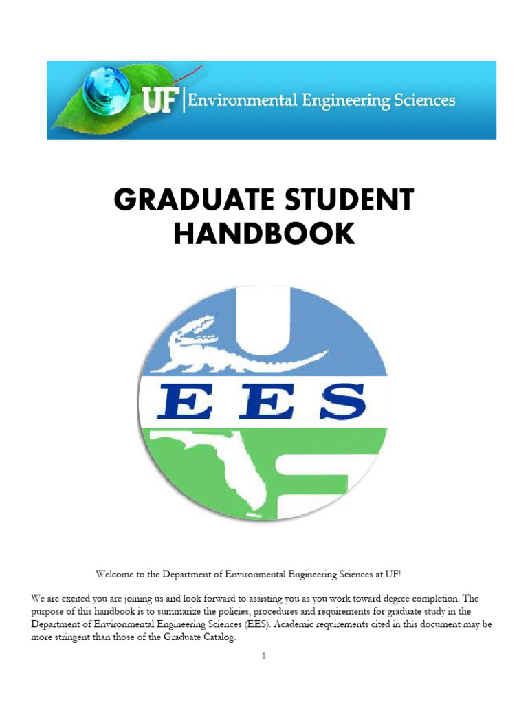 UF Environmental Engineering Grad Handbook | PDF | Thesis | Doctor Of Philosophy