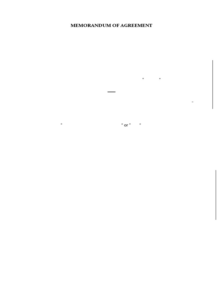 BLANK FORM 3_ MEMORANDUM OF AGREEMENT | PDF | Justice | Crime & Violence