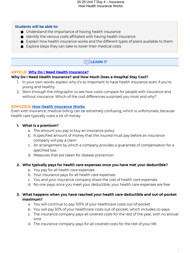 Understanding Health Insurance Basics | PDF | Deductible | Insurance
