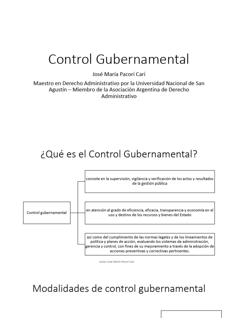 Control Gubernamental - Responsabilidad Funcional - Diapositivas - Autor José María Pacori Cari ...