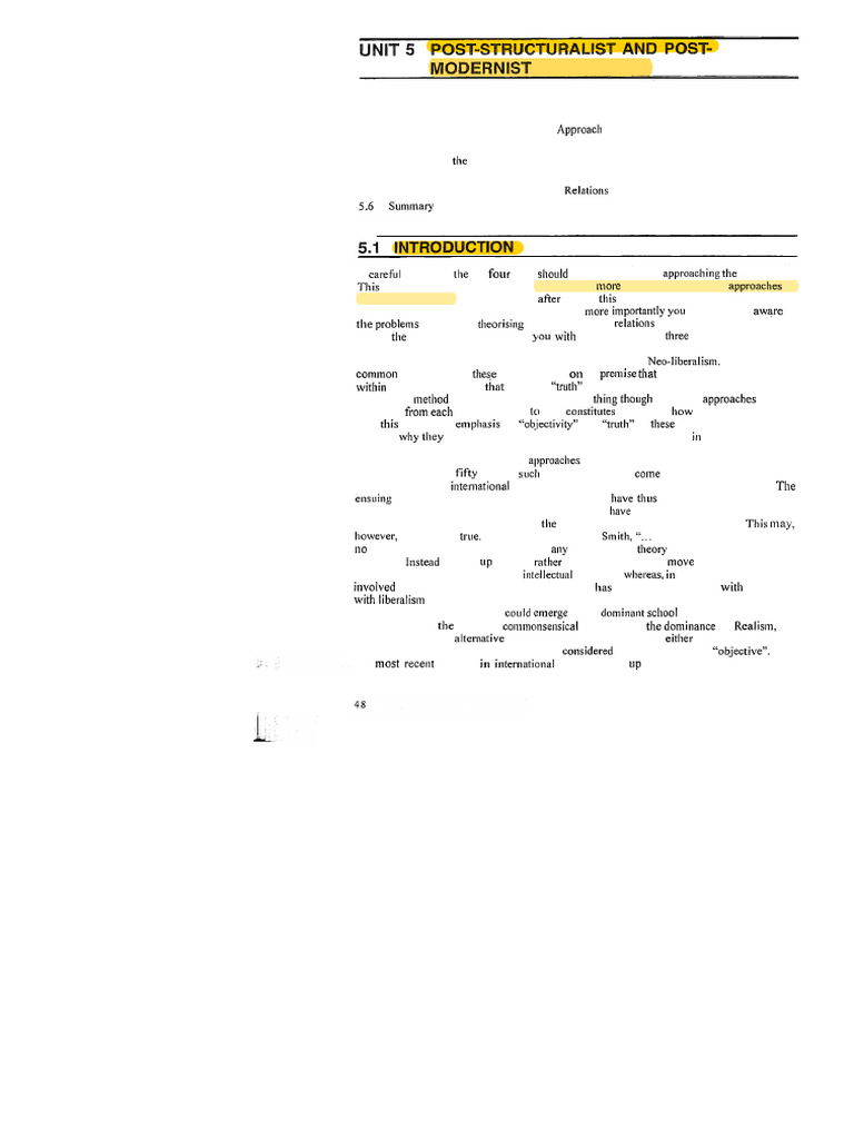 Unit 5 - Post-Structuralist & Post-Modernist Approaches (English) | PDF ...