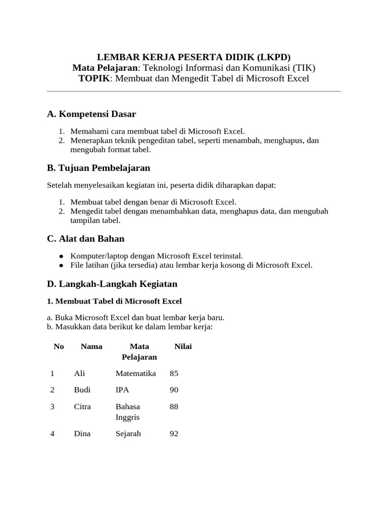 LKPD TIK Kelas 8 | PDF