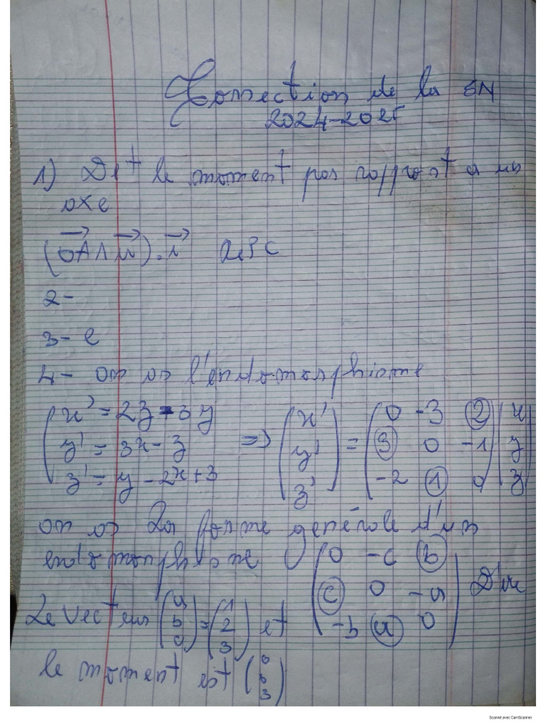 Correction Meca Sn 2024 | PDF