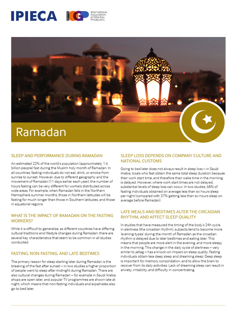 Fatigue Sheet Ramadan | PDF | Sleep | Ramadan