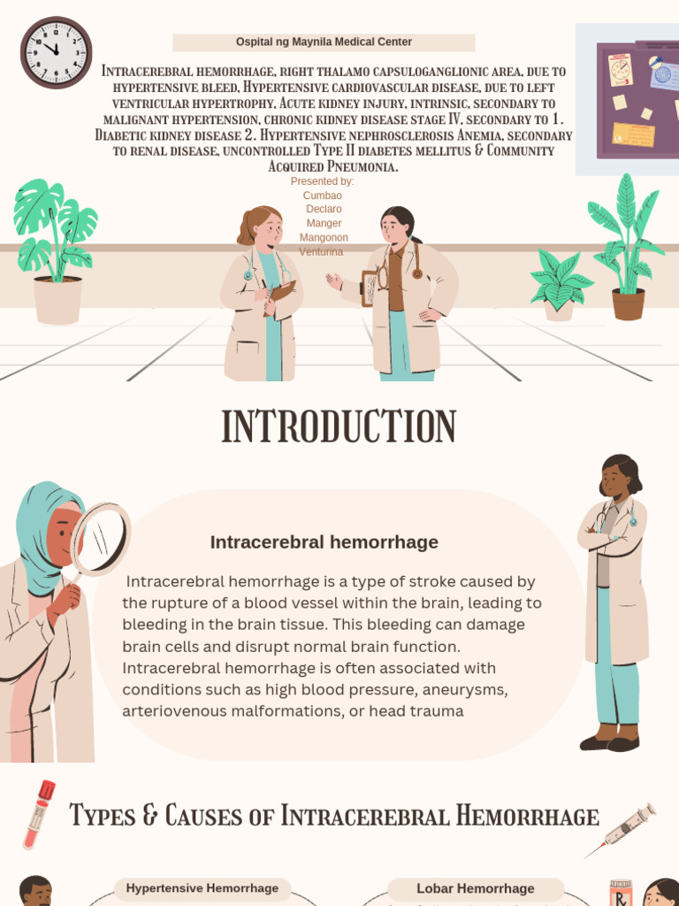 Intracerebral Hemorrhage | PDF | Chronic Kidney Disease | Pneumonia