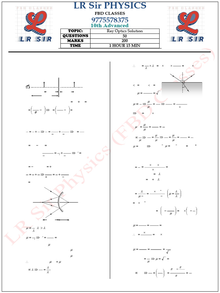 Ray Optics Solution | PDF | Physical Phenomena | Waves