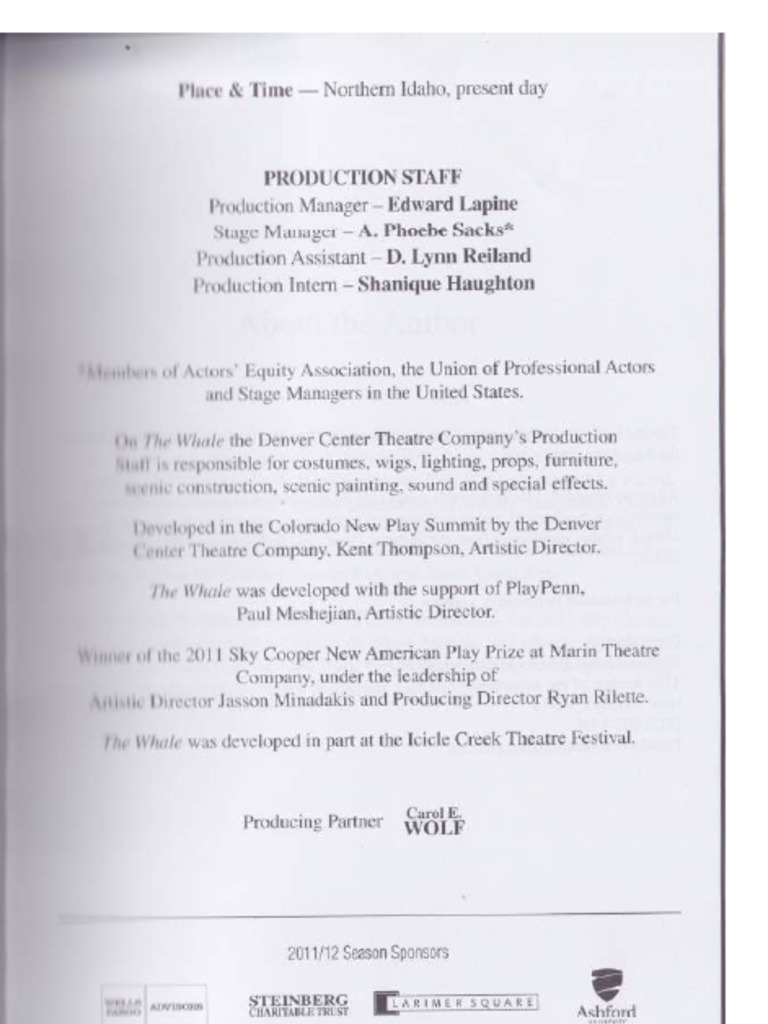 The Whale by Samuel D. Hunter | PDF