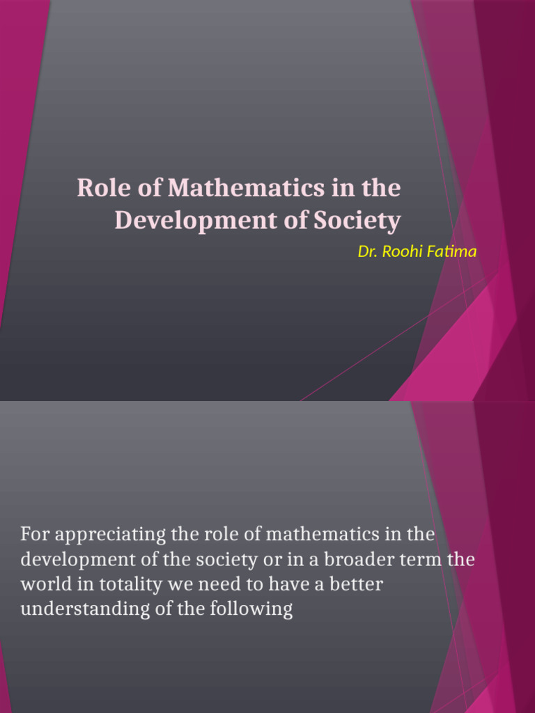 Role of Mathematics in the Development of Society | PDF | Science ...