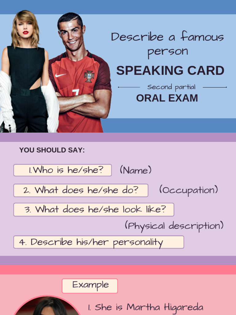 Famous Person Speaking Card Guide | PDF