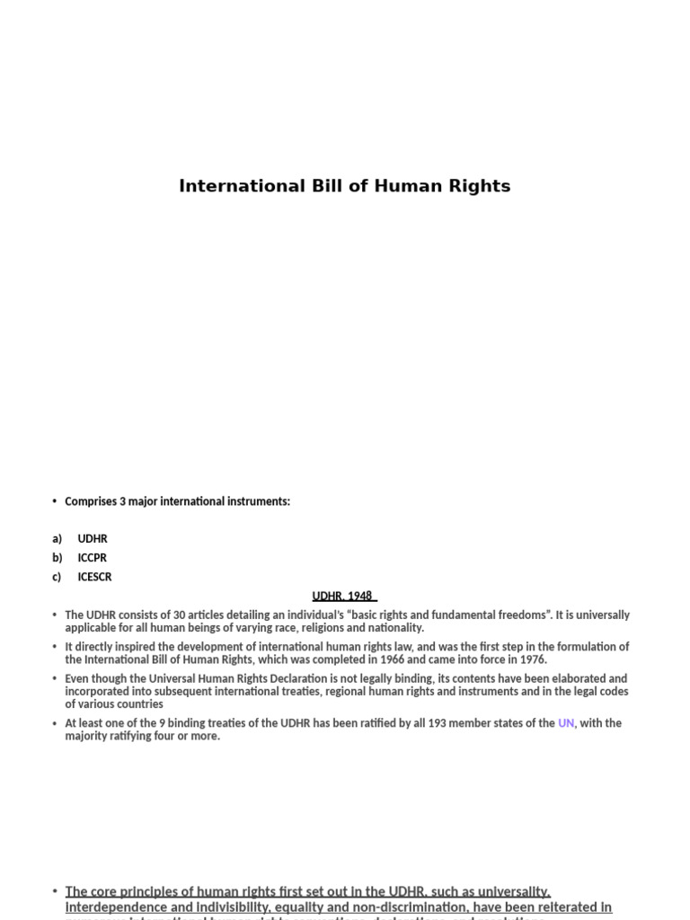 International Bill of Human Rights | PDF | Human Rights | Government ...