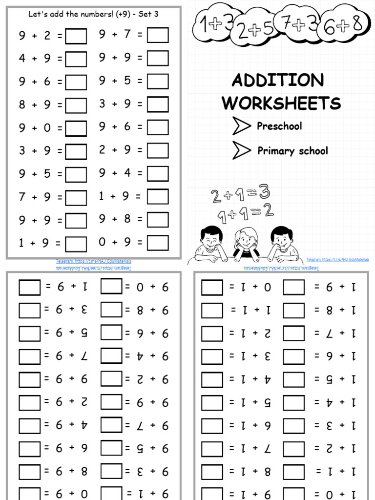 Addition Worksheets - Booklet | PDF