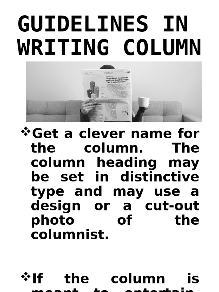 Guidelines in Writing Column 1 | PDF