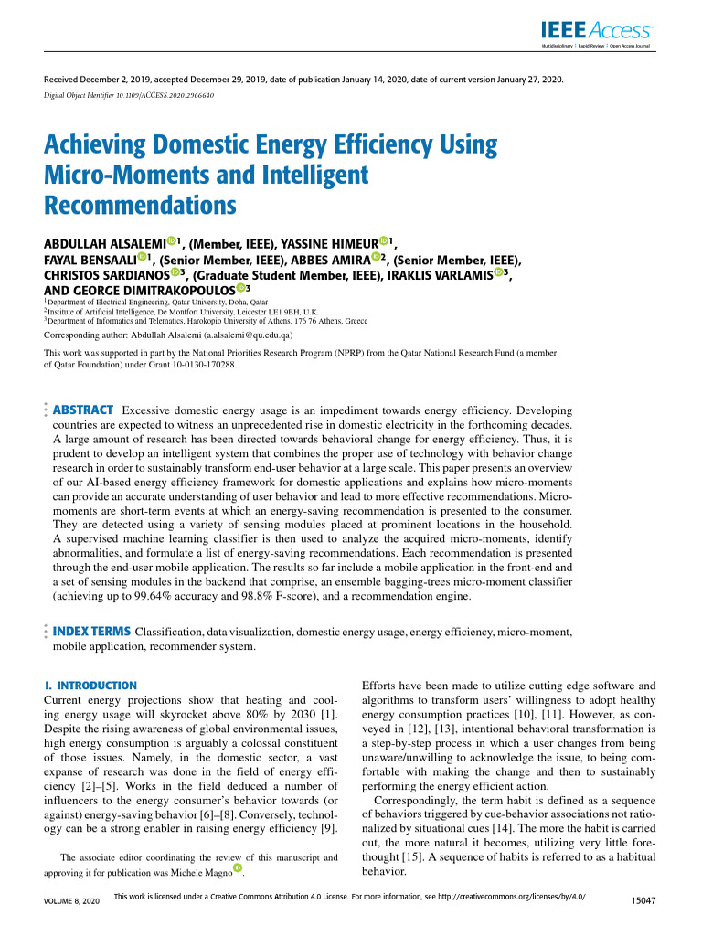 AI Framework for Domestic Energy Efficiency | PDF | Energy Conservation