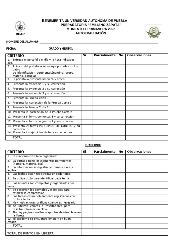 COEVALUACION Mom1 6D | PDF