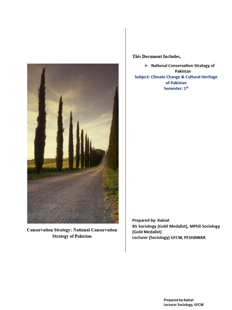 NCS (National Conservation Strategy of Pakistan) | PDF | Economy And ...