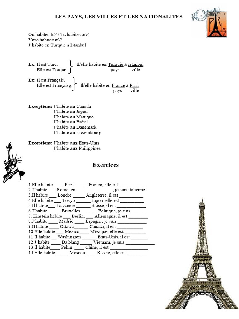 les-pays-et-les-nationalites-exercice-grammatical-feuille-dexercices ...