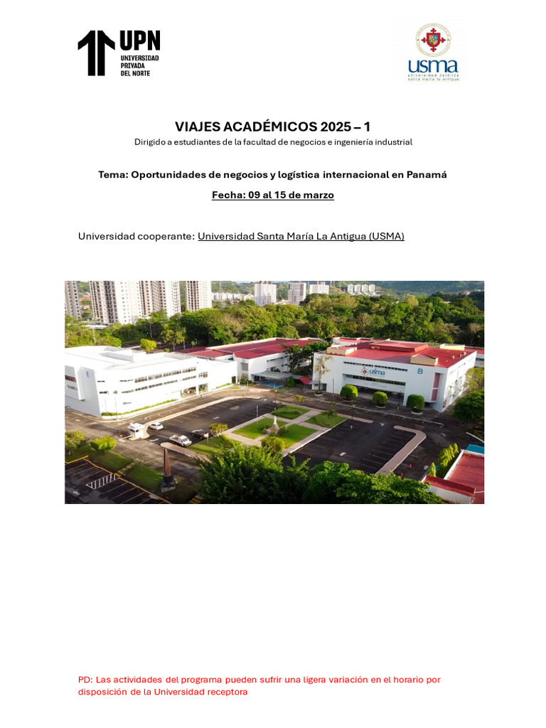 Programa Académico USMA 2025 | PDF