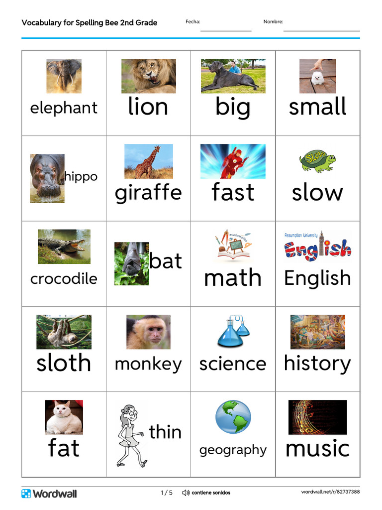 2nd Grade Spelling Bee Words | PDF