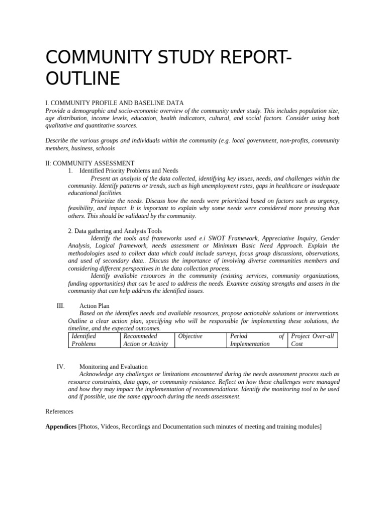 Community Study Report | PDF | Data | Evaluation