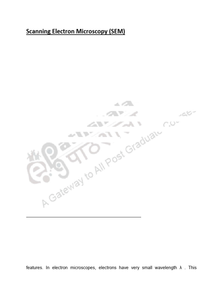 Module 27 Scanning Electron Micros | PDF | Scanning Electron Microscope | Electron Microscope