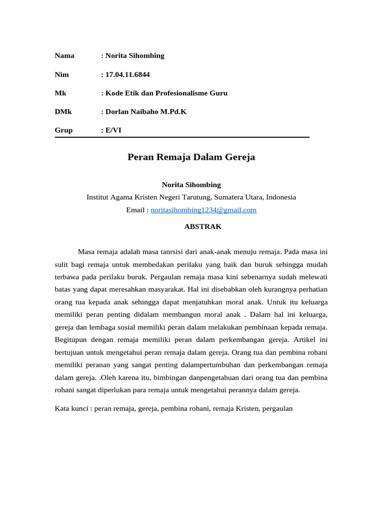 KARYA ILMIAH NORITA | PDF