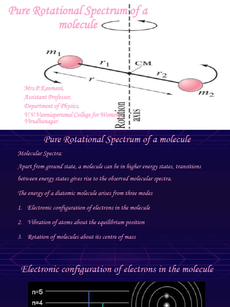 Pure Rotational Spectra Pdf Molecules Diatomic Molecule