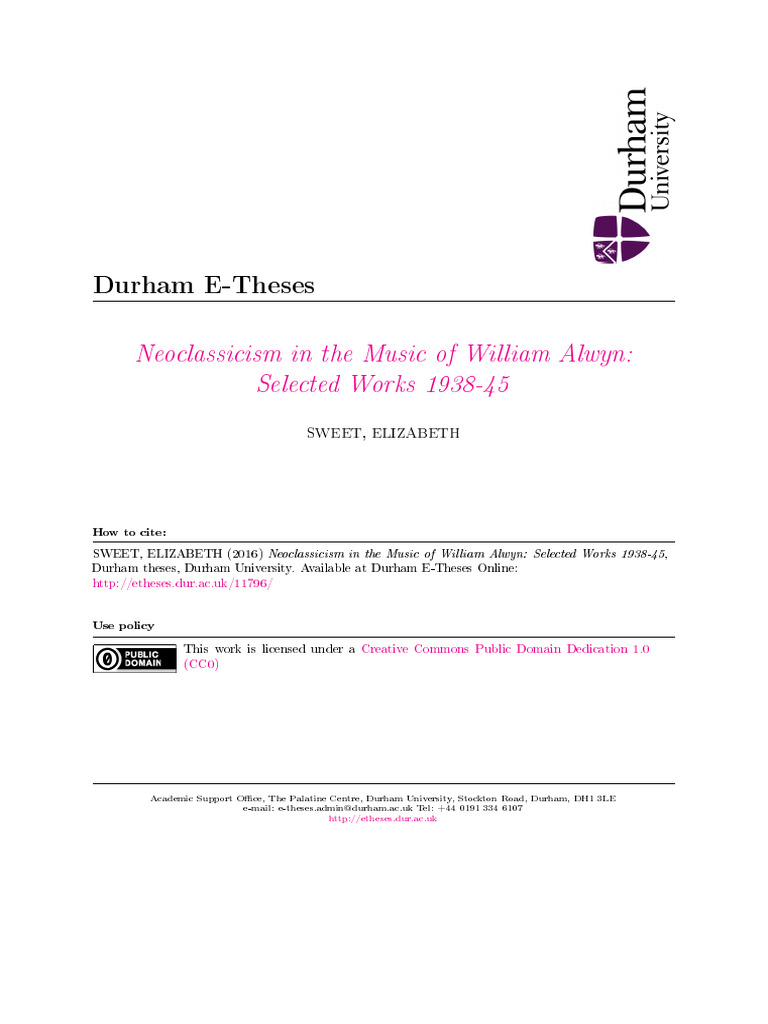 Neoclassicism in The Music of William Alwyn Amended-1 | PDF | Concerto ...