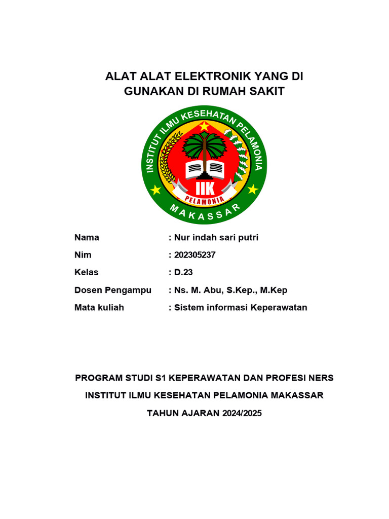 Tugas 1 Informasi kep - Nur indah sari putri (202305237) | PDF
