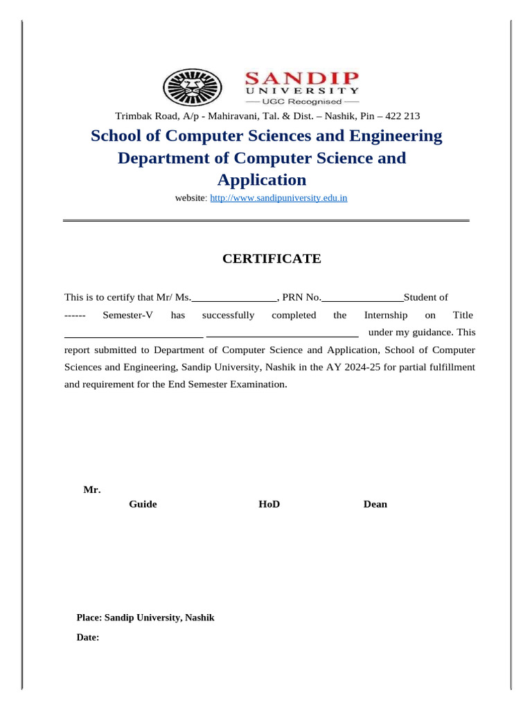 Intership Certificate | PDF