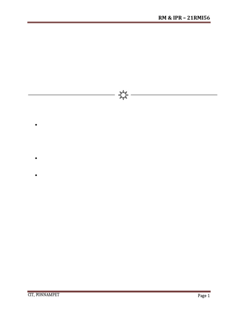 21RMI56 RM & IPR NOTES M1 TO M5 | PDF | Hypothesis | Motivation