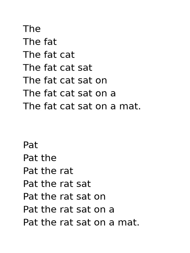 The The Fat The Fat Cat The Fat Cat Sat The Fat Cat Sat On ...