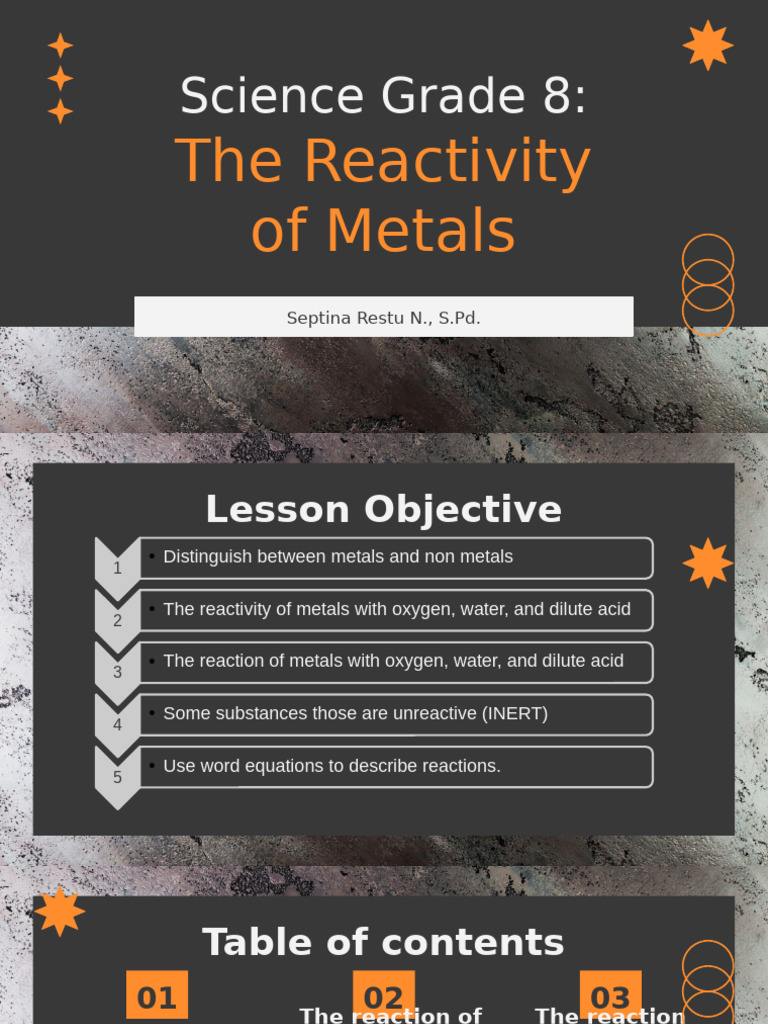 Metals Reactivity in Grade 8 Science | PDF | Metals | Magnesium